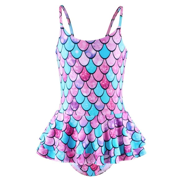 Conairie Swimsuit for Girl One Piece Cute Scale Print Bathing Suit with ...