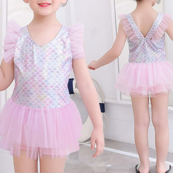Conairie Swimsuit for Girl One Piece Cute Scale Print Bathing Suit with ...