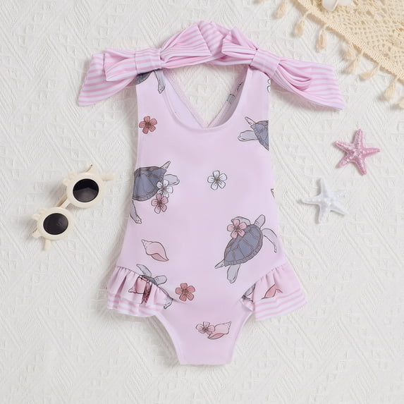 Conairie Swimsuit for Girl One Piece Cute Scale Print Bathing Suit with ...