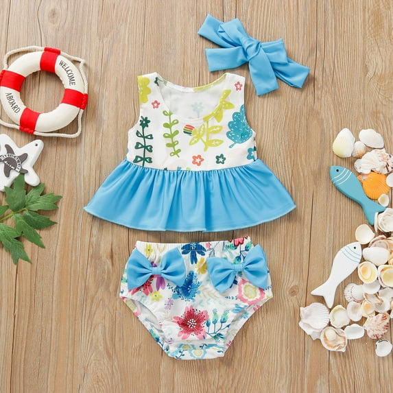 Conairie Two Piece Girls Bikini Sets Tankini Top And Bottom Swimsuit ...