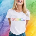 Conairie Women Crew Neck T Shirts Loose Letter Print Short Sleeve ...