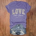 Conairie Women V Neck T Shirts Letter Print Loose Short Sleeve Shirts ...