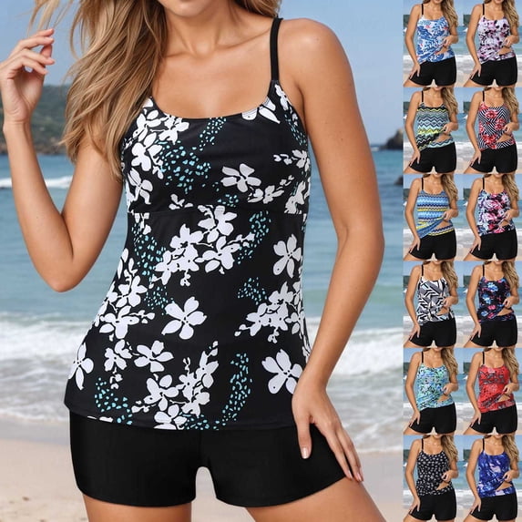 Conairie Womens Bathing Suits Tankinis 2 Piece Stretch Tank Tops With ...