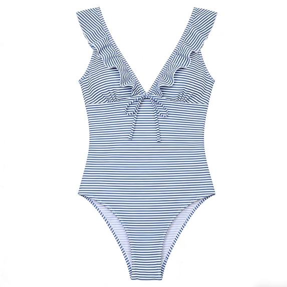 Conairie Womens One Piece Swimsuit Tummy Control Striped Print ...