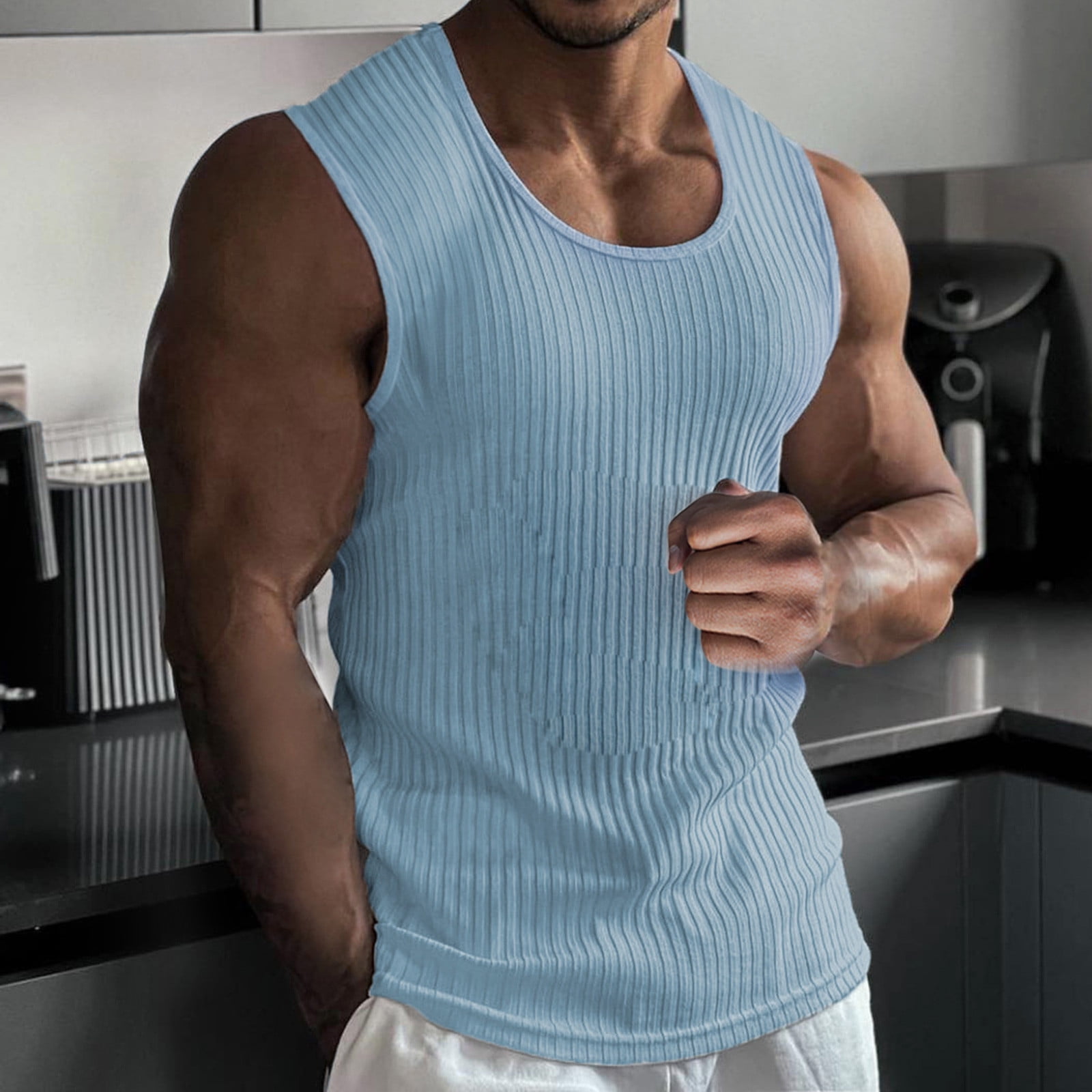 Conairie Workout Tank Tops For Men Solid Color Slim Gym Muscle ...