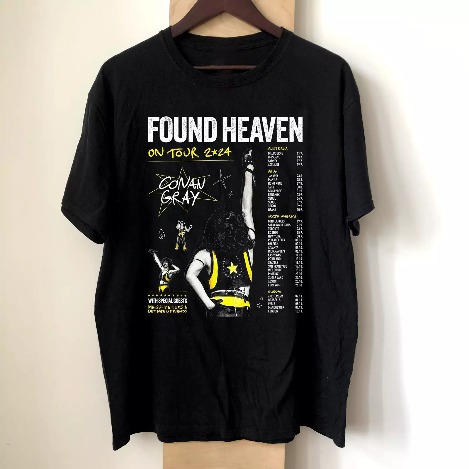 Conan Gray Found Heaven Tour Poster Short Sleeve Men Women Cotton Tee ...