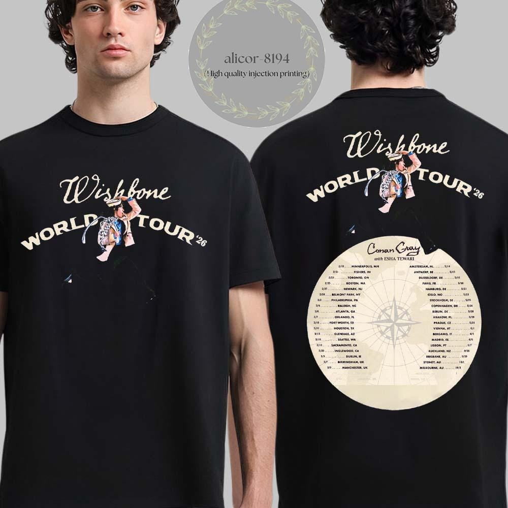 Conan Gray Wishbone World Tour 2026 Two Sided T-Shirt/ - Walmart.com