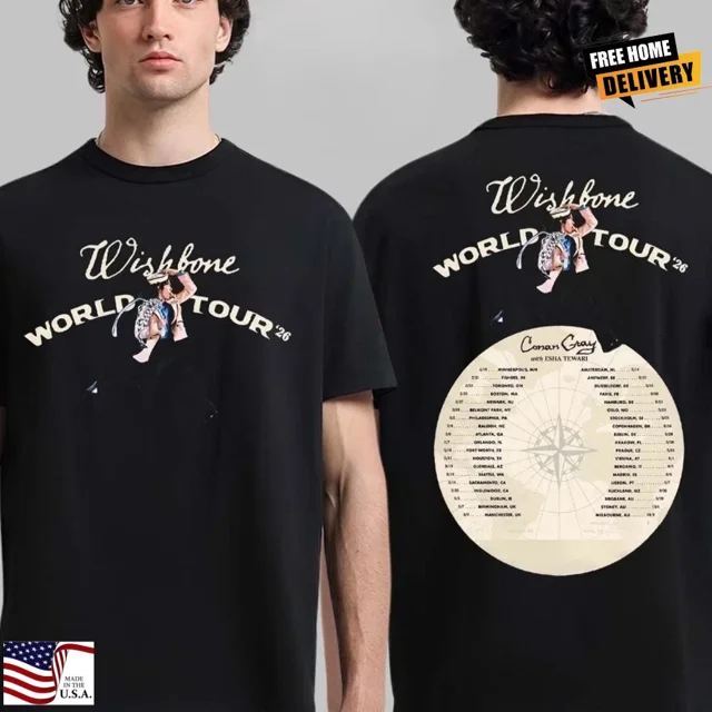 Conan Gray Wishbone World Tour 2026 Two Sided T-Shirt - Walmart ...