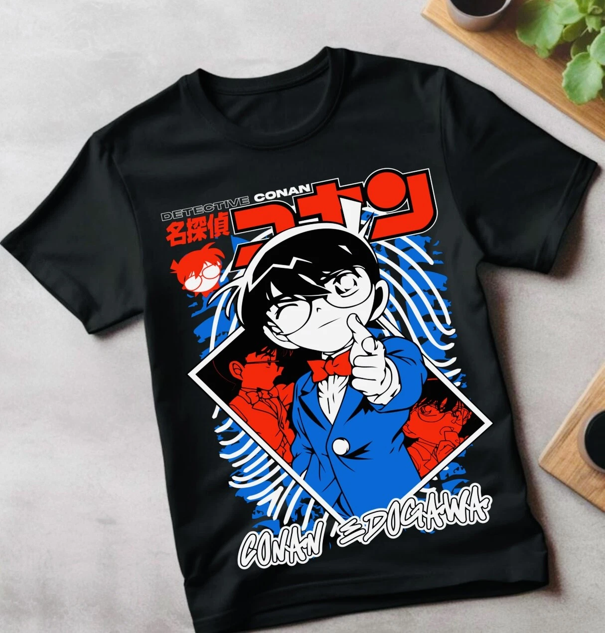 Conan T-shirt Edogawa Shirt Shinichi Vermouth Gin Girl Shirt All Size ...