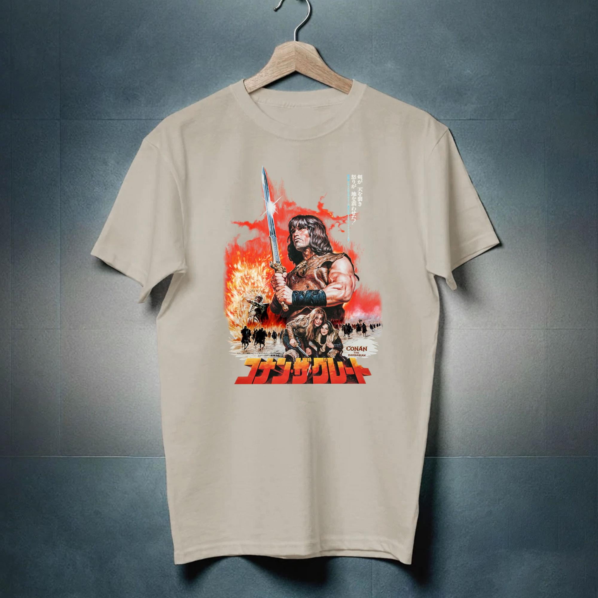 Conan The Barbarian Japan Poster Retro Vintage 80s Fantasy Unisex Classic T-Shirt-TH28413 ...