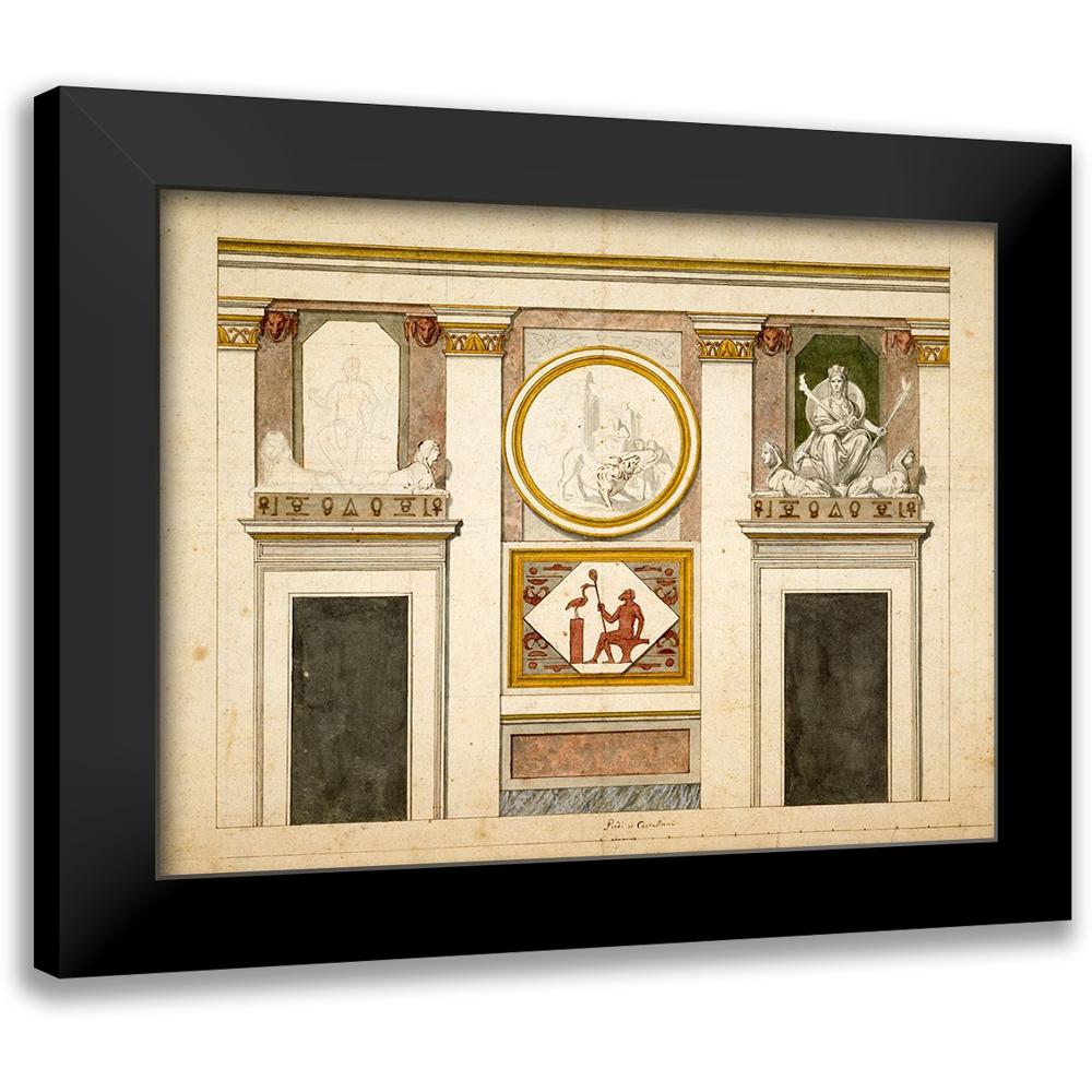 Conca, Tommaso 18x15 Black Modern Framed Museum Art Print Titled - Unexecuted elevation for the ...