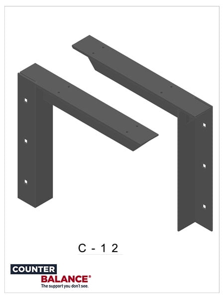 Concealed Bracket - Hidden Countertop Support (12, Black) - Walmart.com
