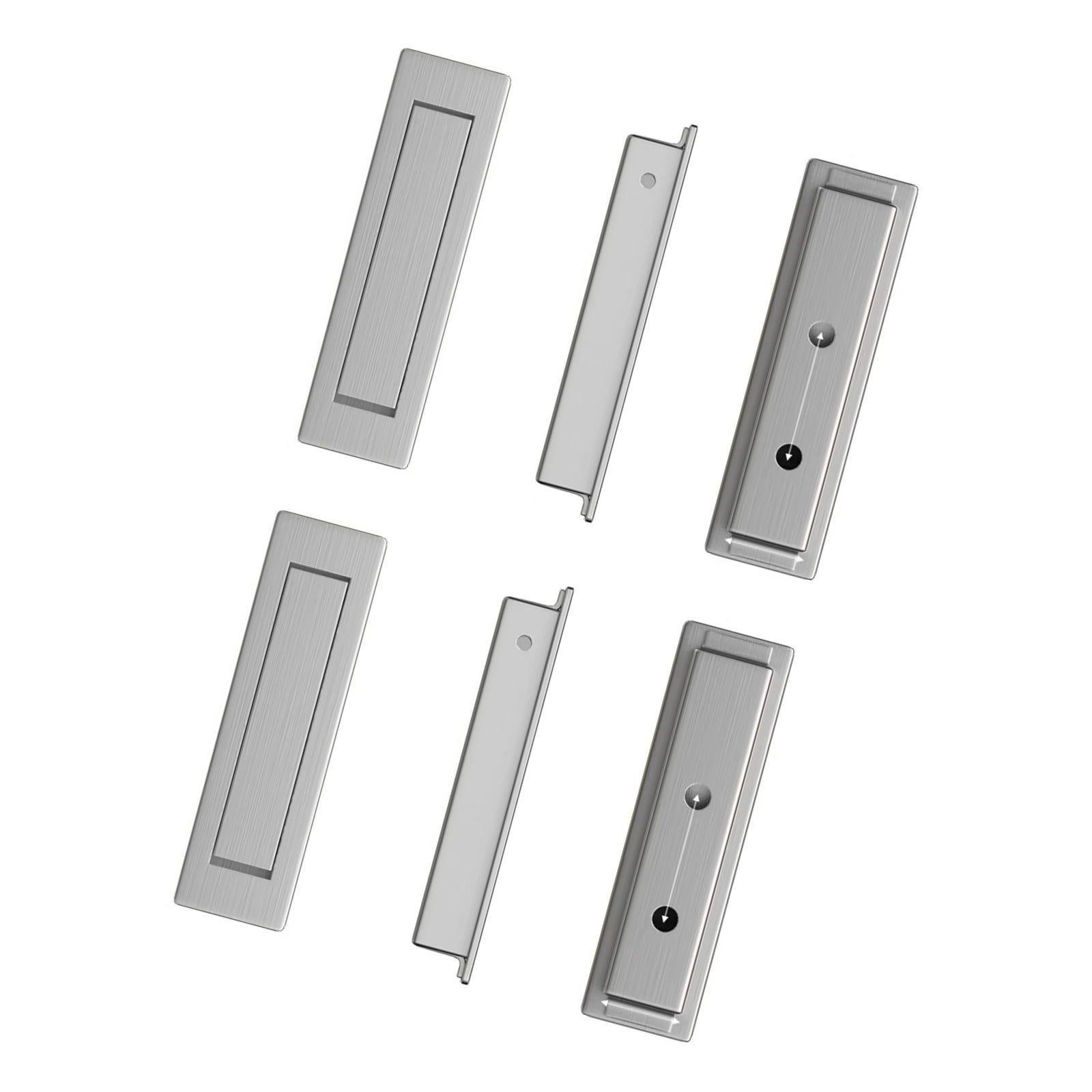 Concealed Cabinet pull Drawer Knobs Stainless Steel Flush Mount Handle ...