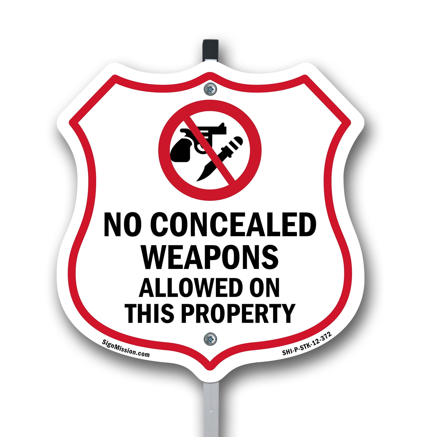 Concealed Carry Shield Sign No Concealed Weapons Allowed On This ...
