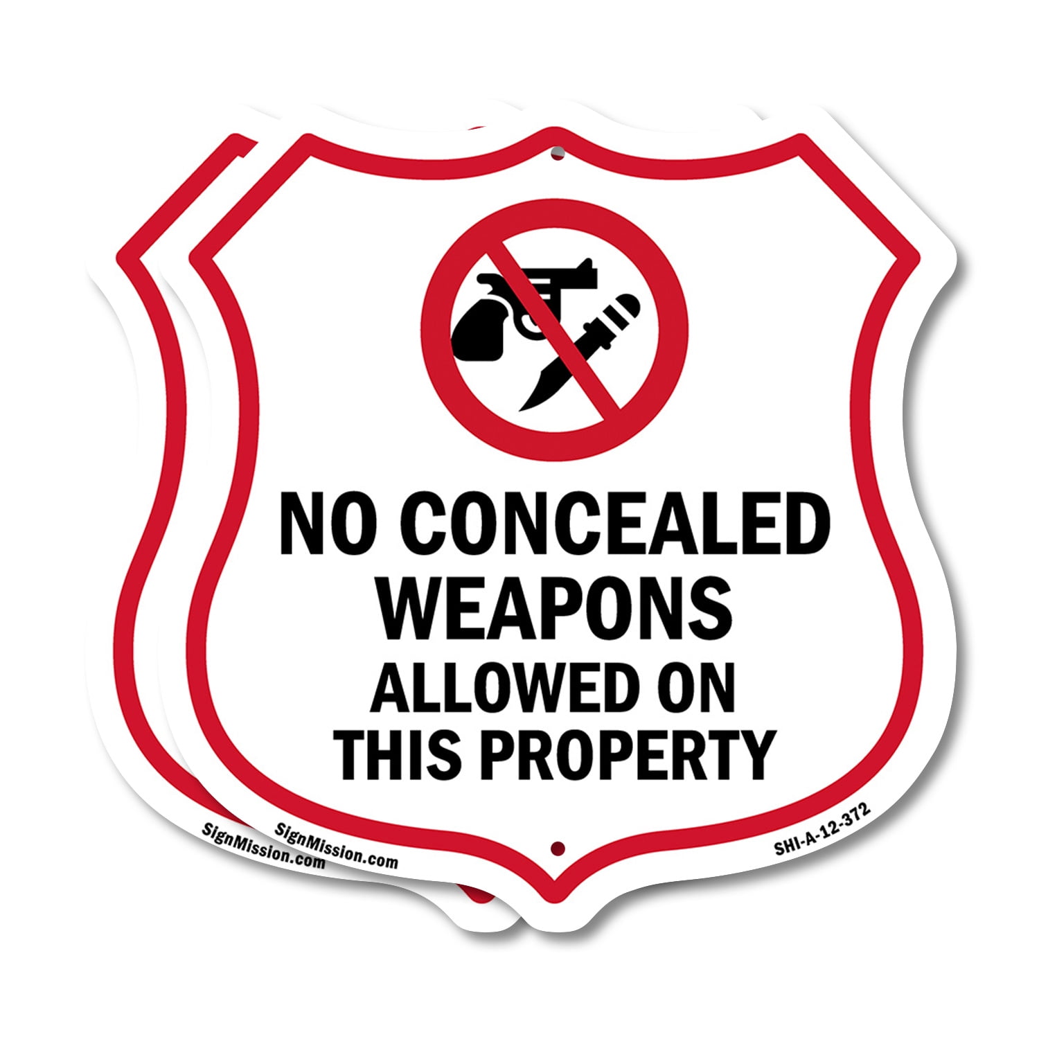 Concealed Carry Shield Sign No Concealed Weapons Allowed On This ...