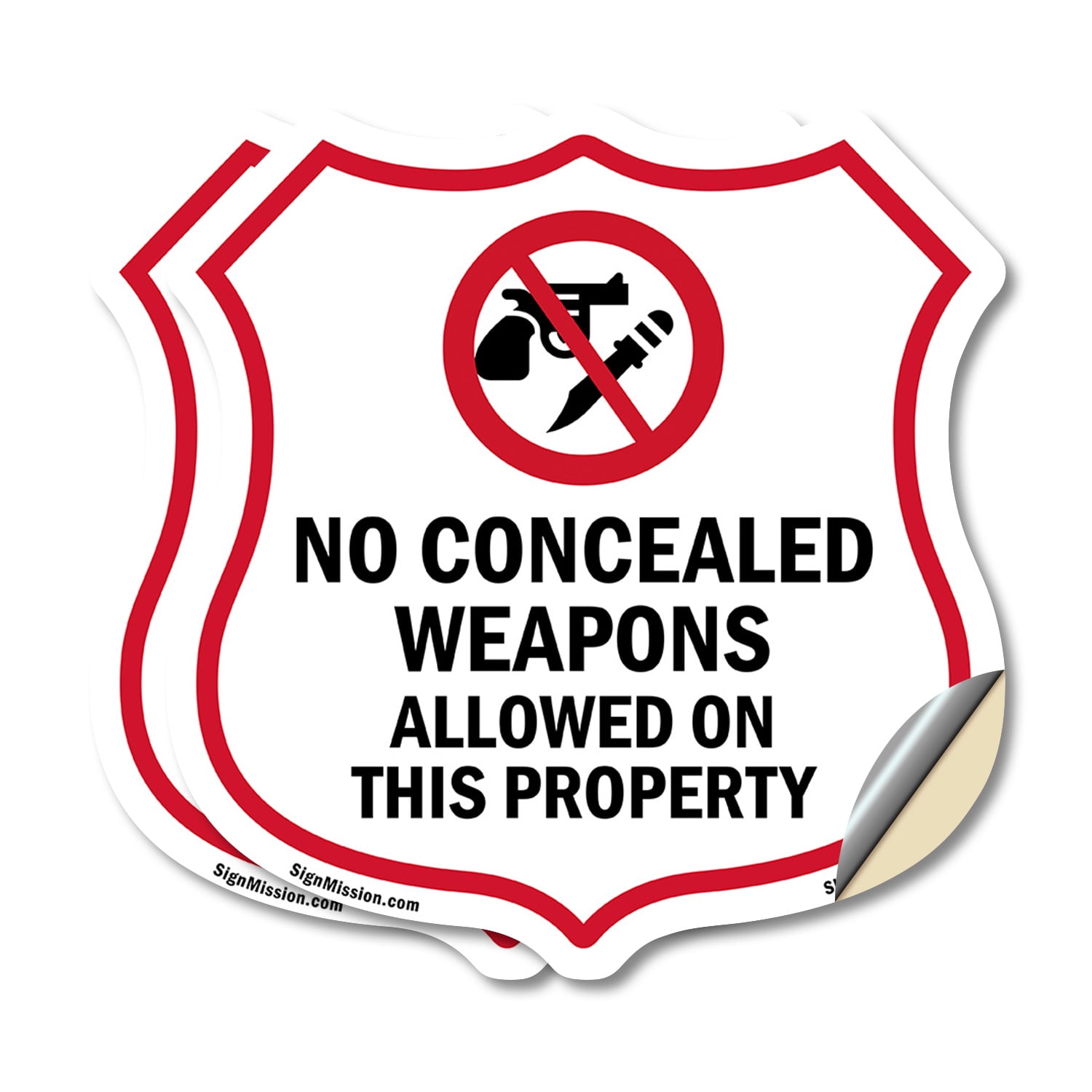 Concealed Carry Shield Sign No Concealed Weapons Allowed On This ...
