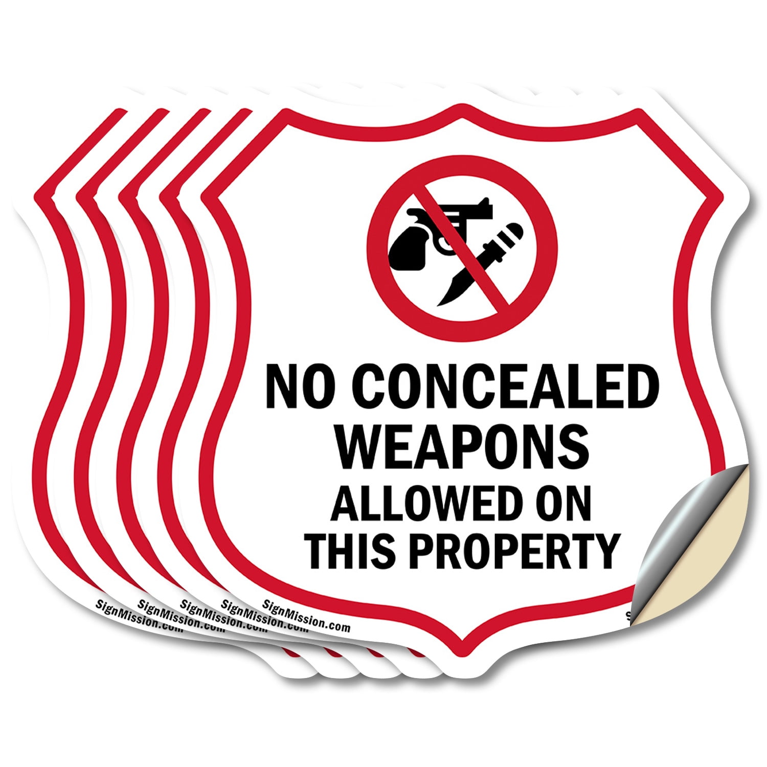 Concealed Carry Shield Sign No Concealed Weapons Allowed On This ...