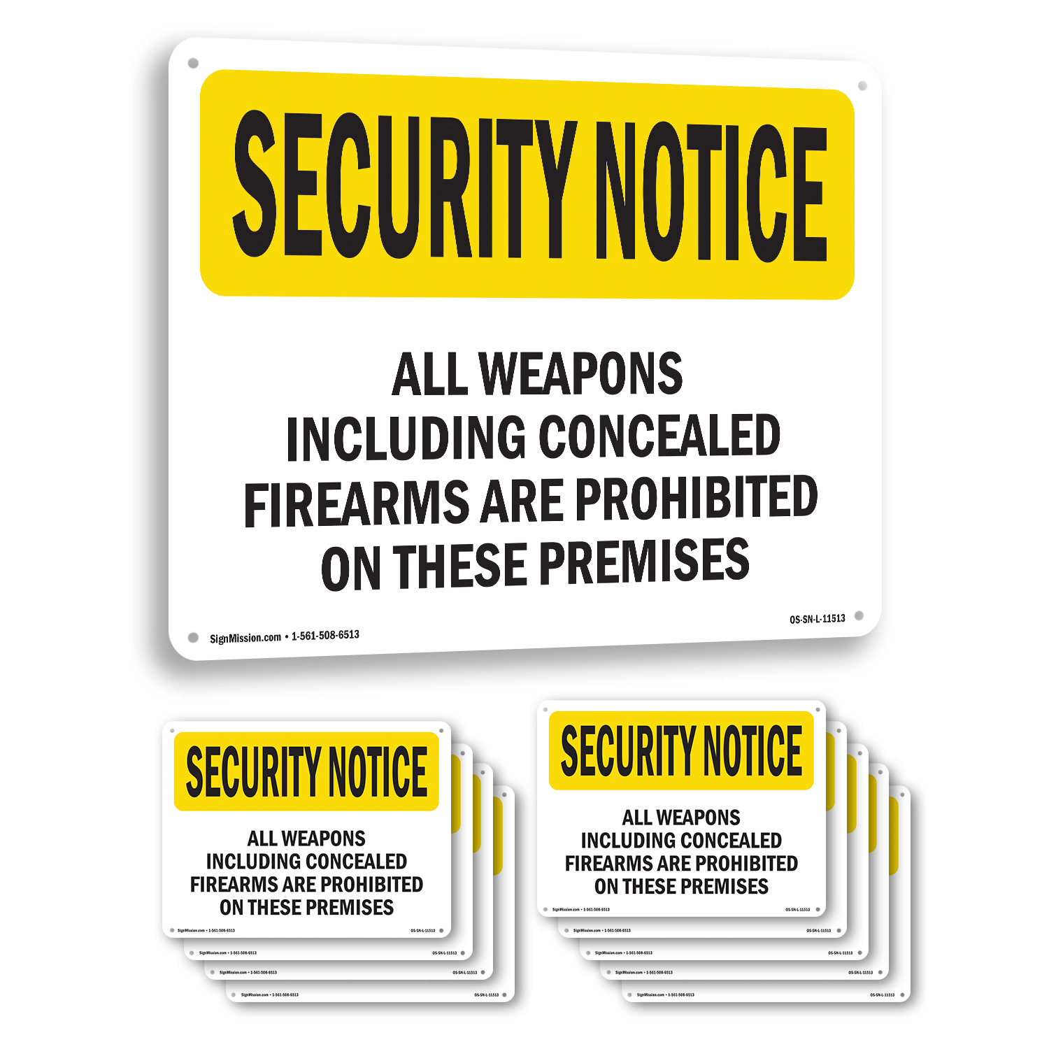 Concealed Firearms Prohibited OSHA Security Notice Aluminum Sign 18 ...