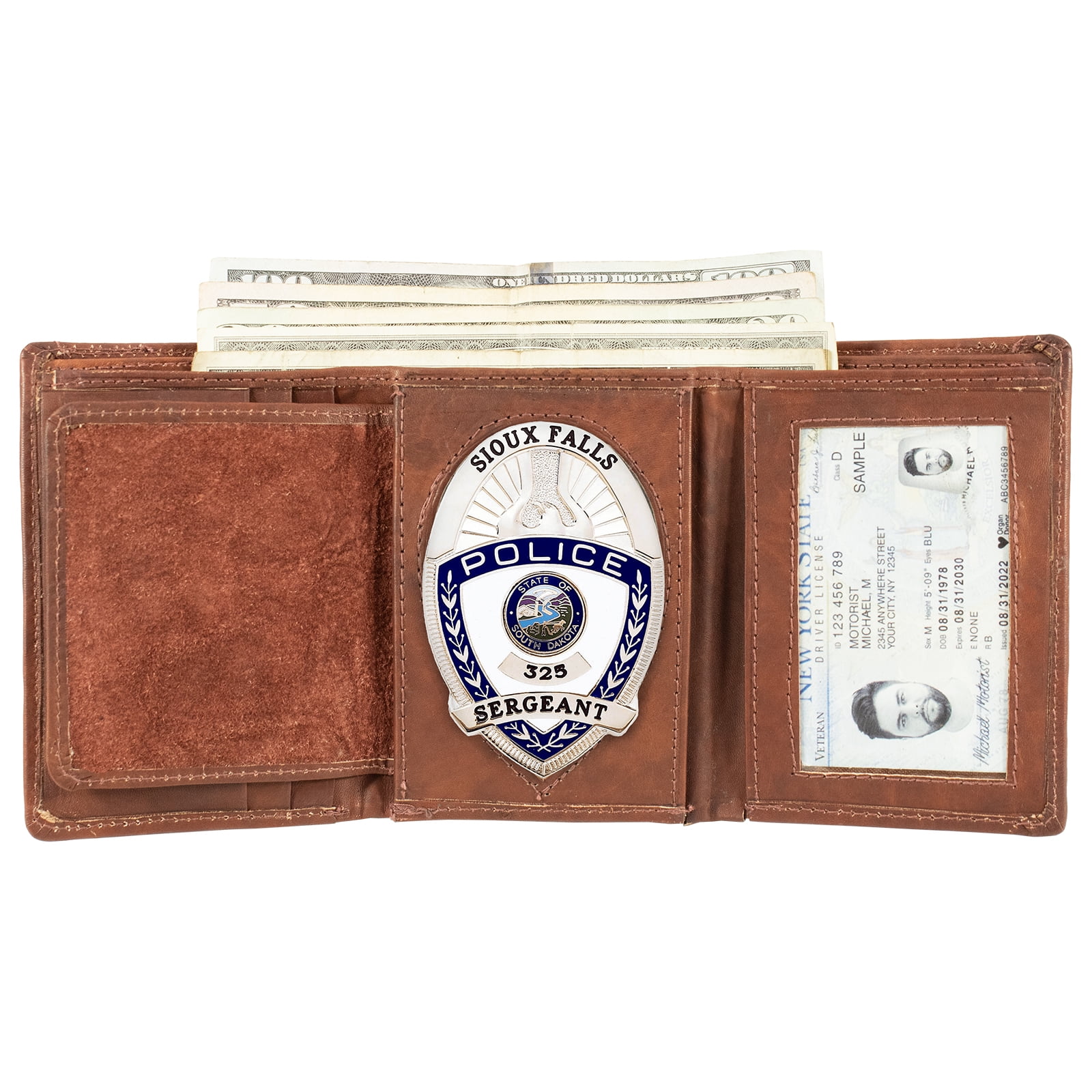 Concealed ID Badge Card Holder Stylish Law Enforcement Police Trifold ...