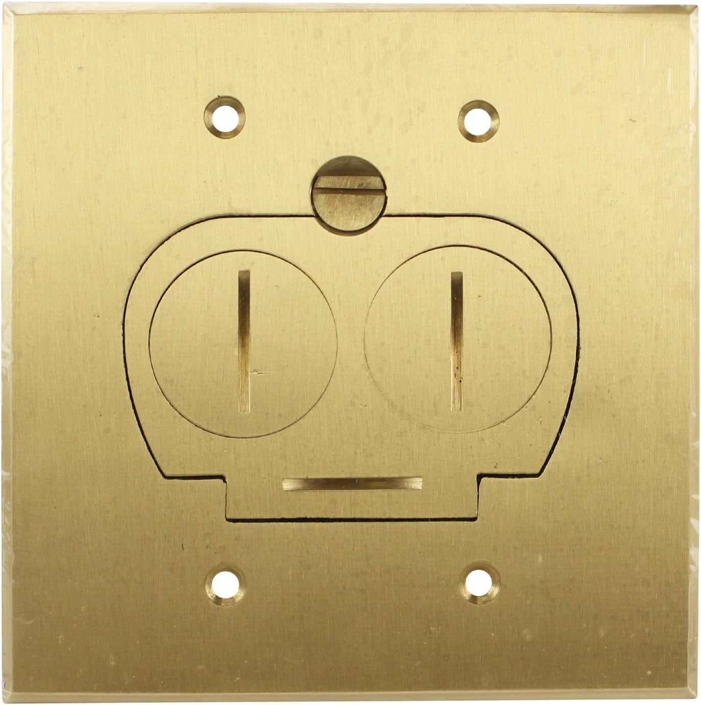 Concealed Plug Recessed Floor Box, One 15A Duplex, Plugs (Brass ...