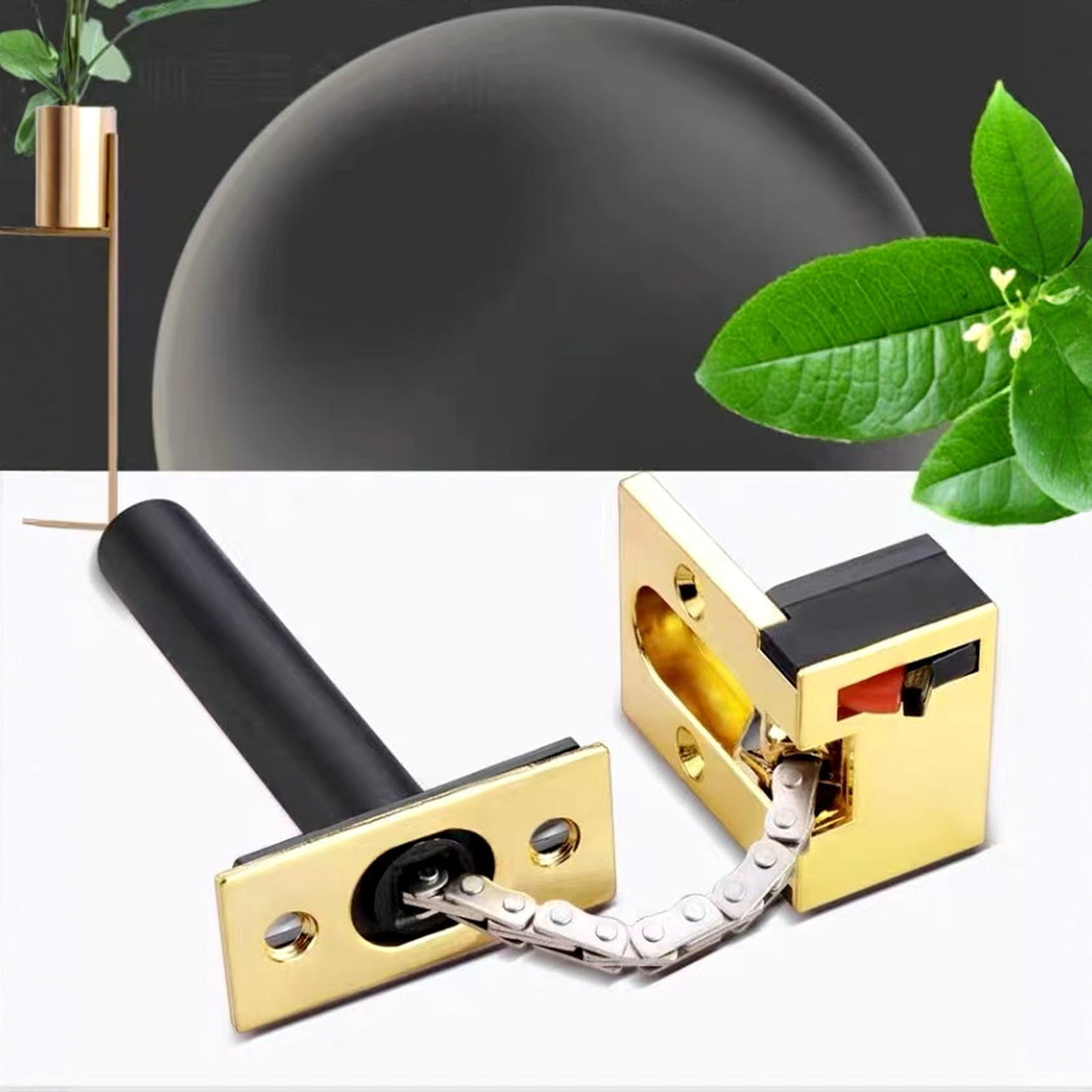 Concealed Security Door Chain, Heavy Duty Hidden Guard With Satin Gold ...