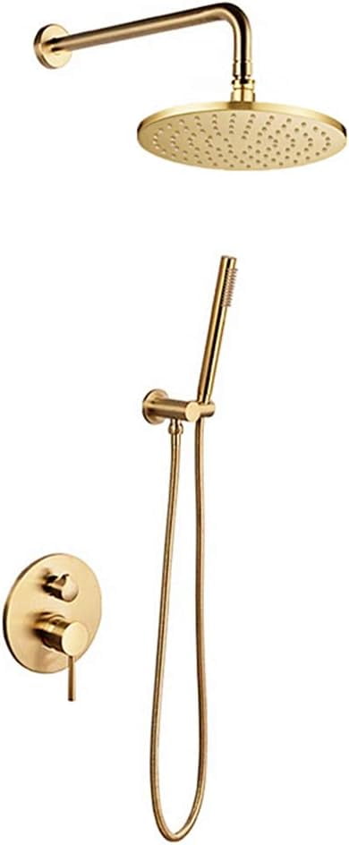 Concealed Shower Set Wall Mounted Shower System Brushed Gold Shower ...