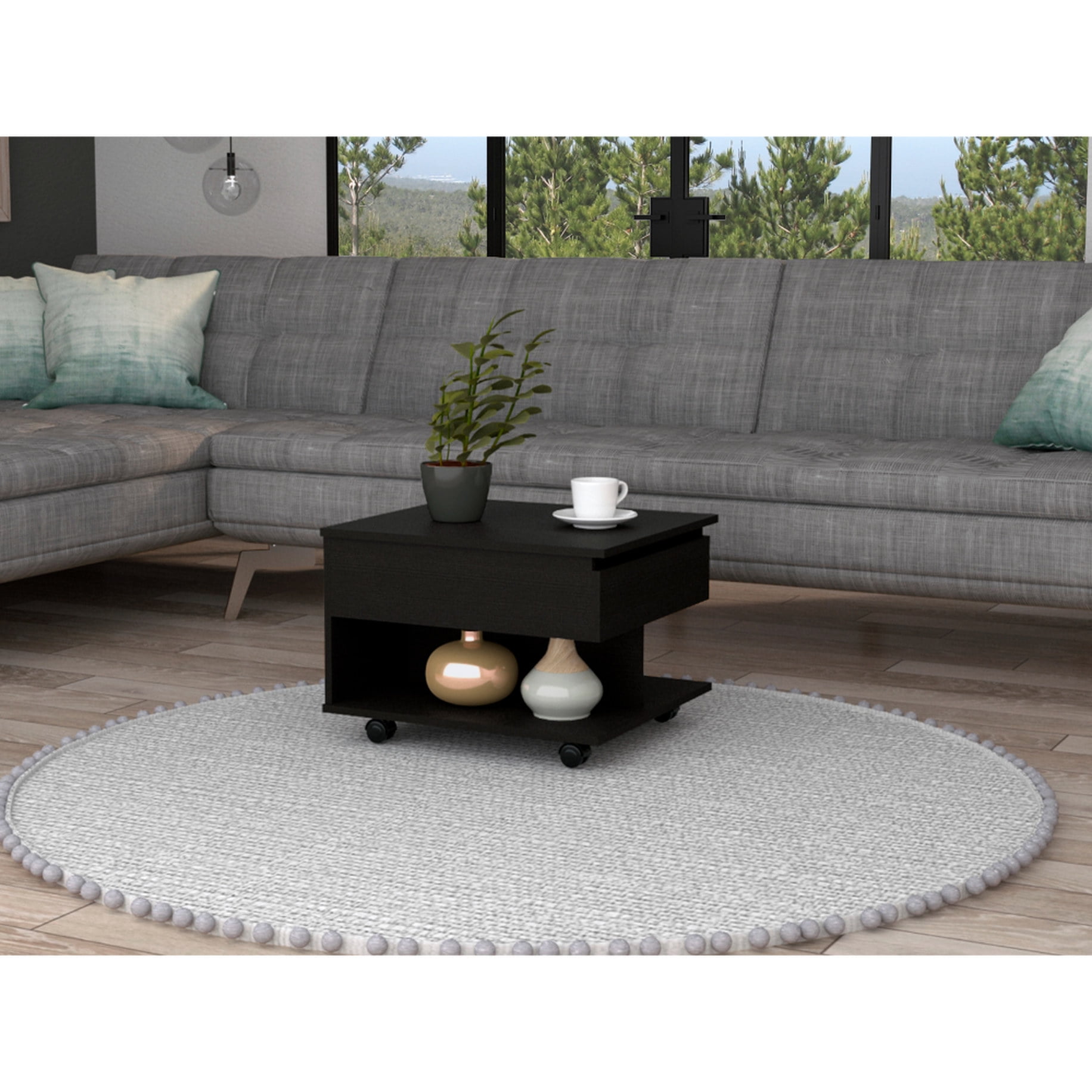 Lift Top Coffee Table with Locking Wheels / Ideal for Home ...