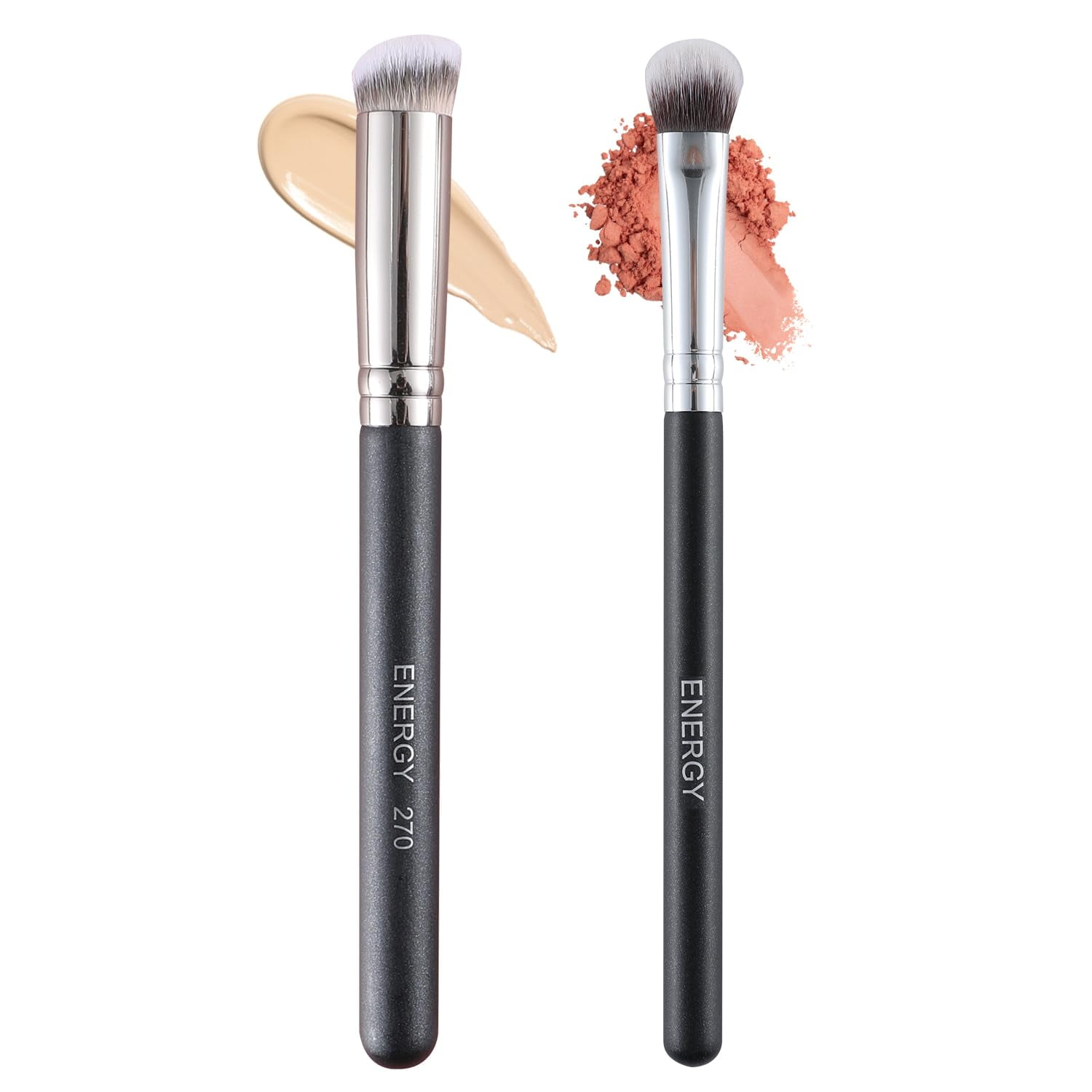Concealer Brush Set – Slanted Concealer Brush with Cap & Small ...