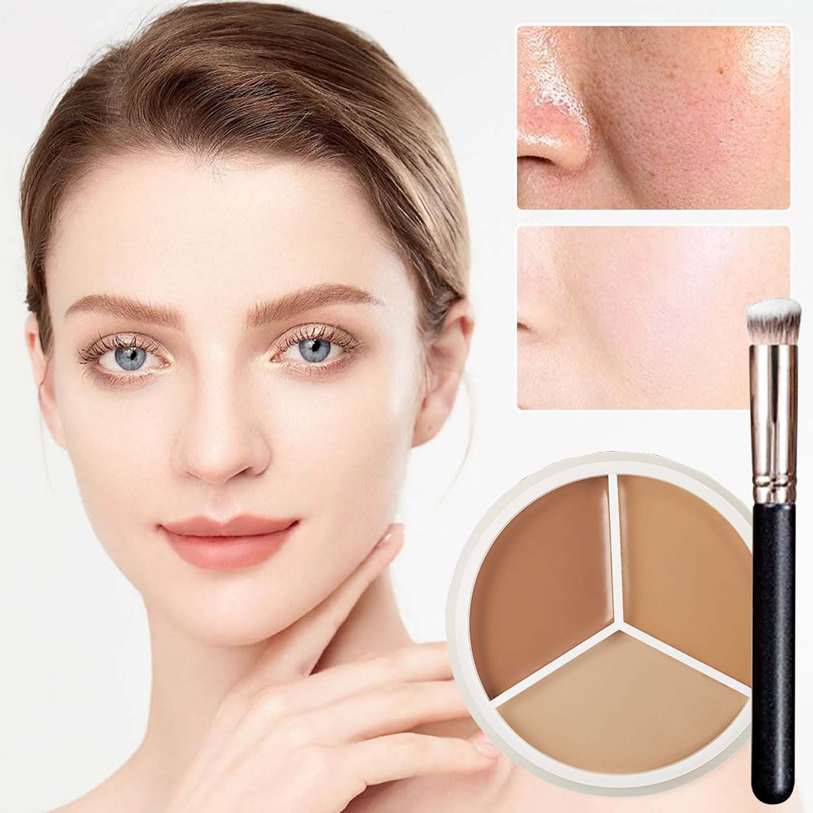 Concealer for Women, Long-Lasting Full Coverage Concealer with Brush, 3 ...