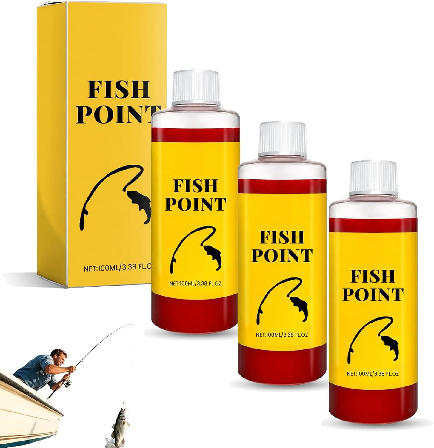 Concentrated Fish Attractant Liquid, Fast-Acting Red Worm Formula Scent ...