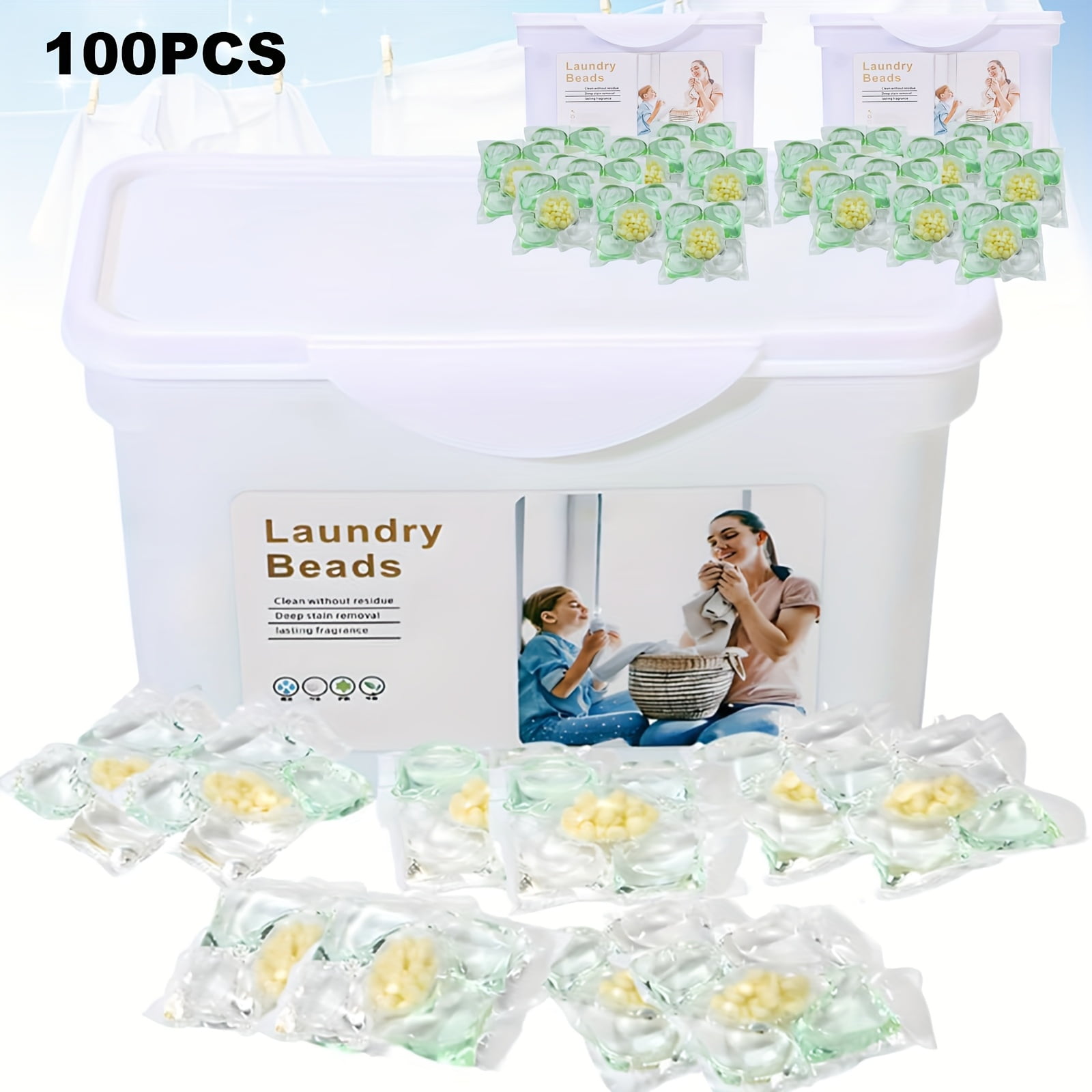 Concentrated Laundry Detergent Pods with Long-Lasting Fragrance, Stain ...