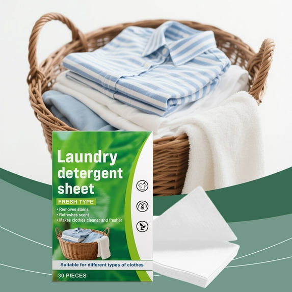 Concentrated Laundry Detergent Sheets - 30 Count, Plant-Based, Pre ...