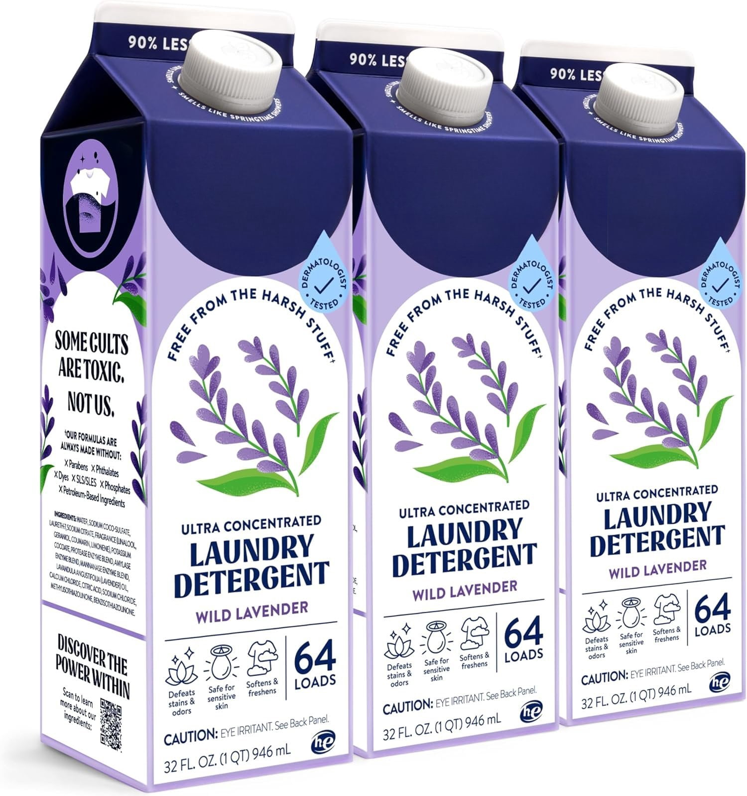Concentrated Liquid Laundry Detergent Soap, 192 loads (96 oz), Long ...