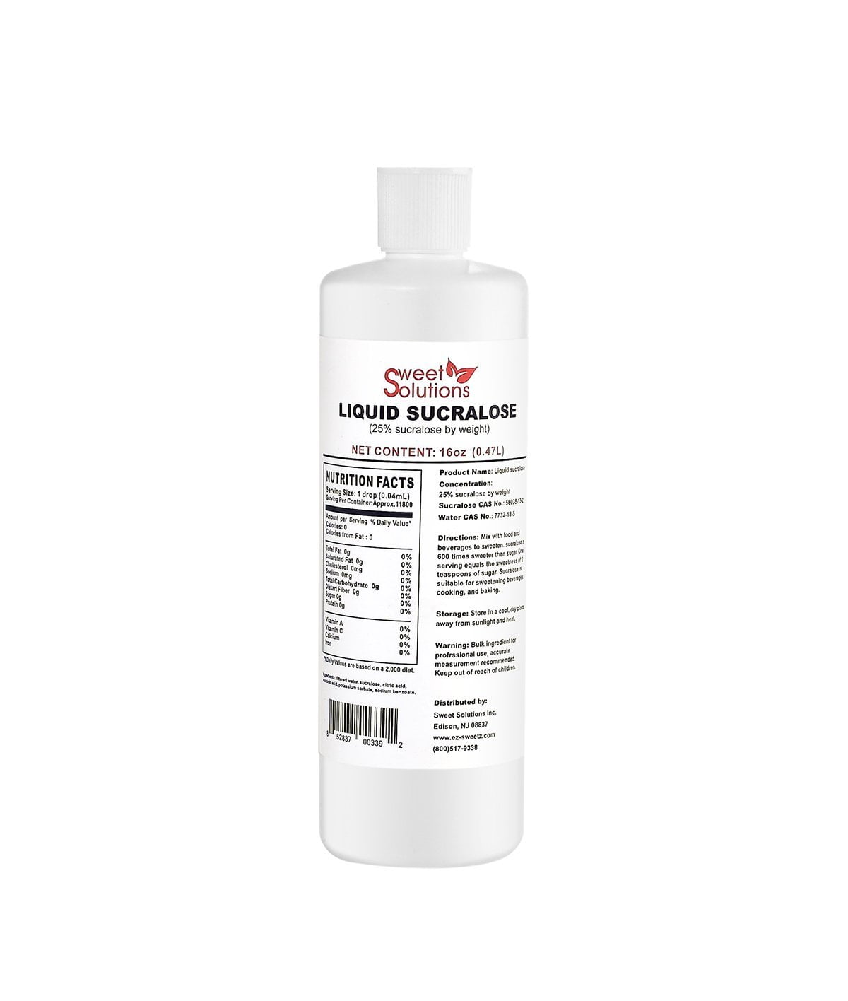 25% Concentrated Liquid Sucralose Sweetener, Zero Calorie, 16 oz. (1 ...