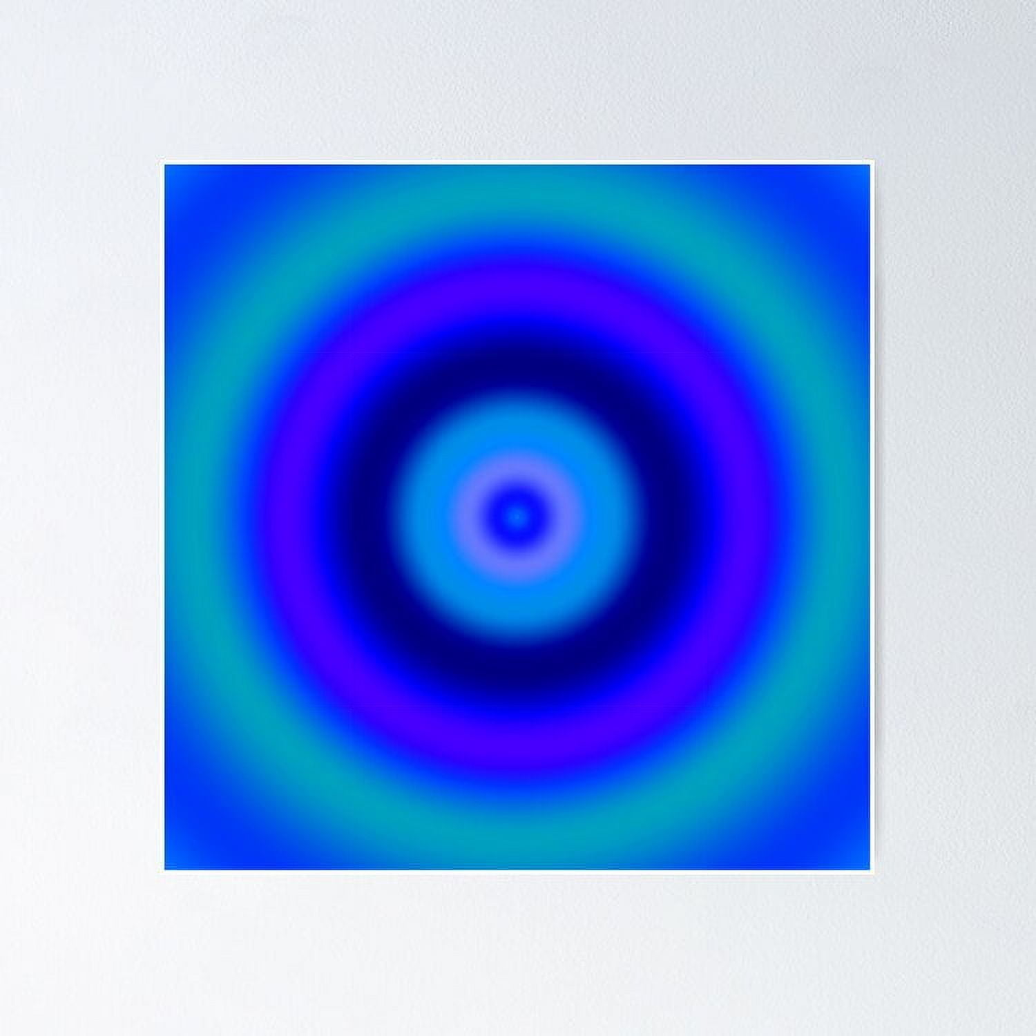 Concentric Circle Blue Mirror - Color Symmetry UNFRAMED Poster, 12x18 ...