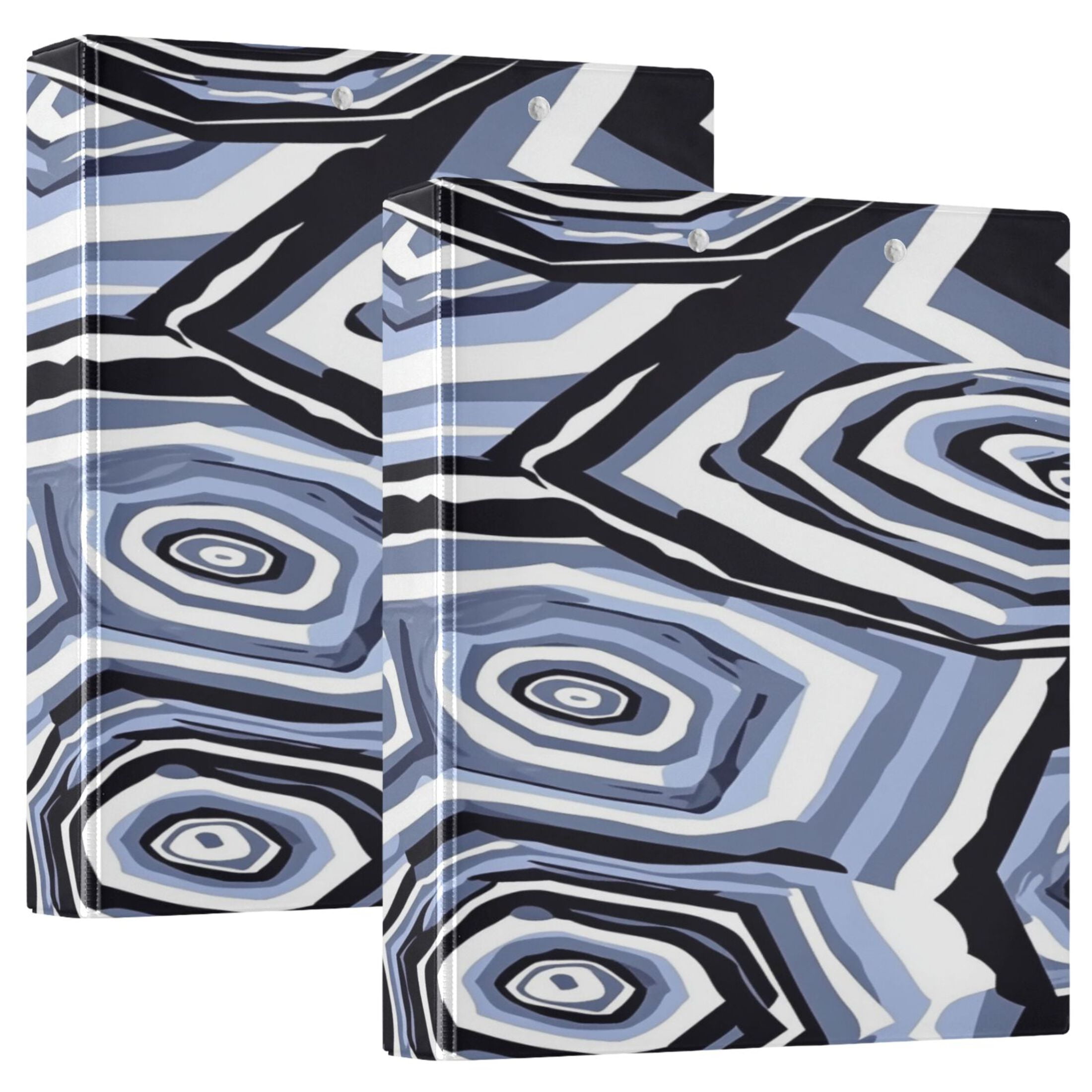 Concentric Circle Pattern 12.4x10.6in PVC Round Ring Binders, 2-Pack, D ...