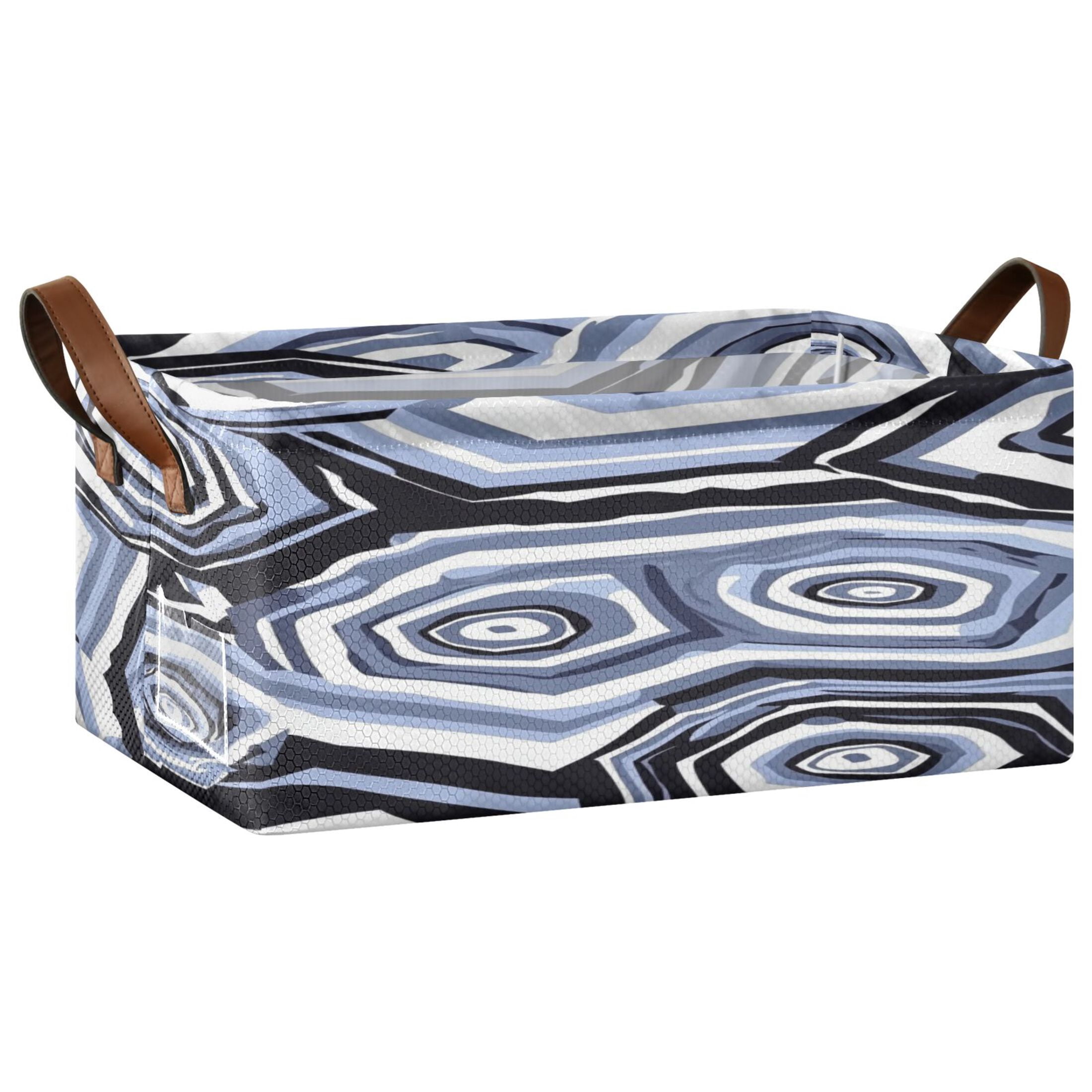 Concentric Circle Pattern Open Home Storage Bins Foldable Metal Frame ...