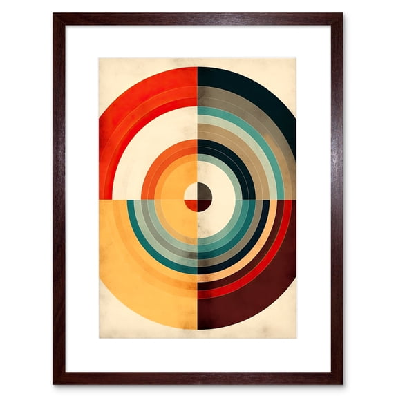 Concentric Circles Bauhaus Style Minimal Colourful Vintage Artwork ...