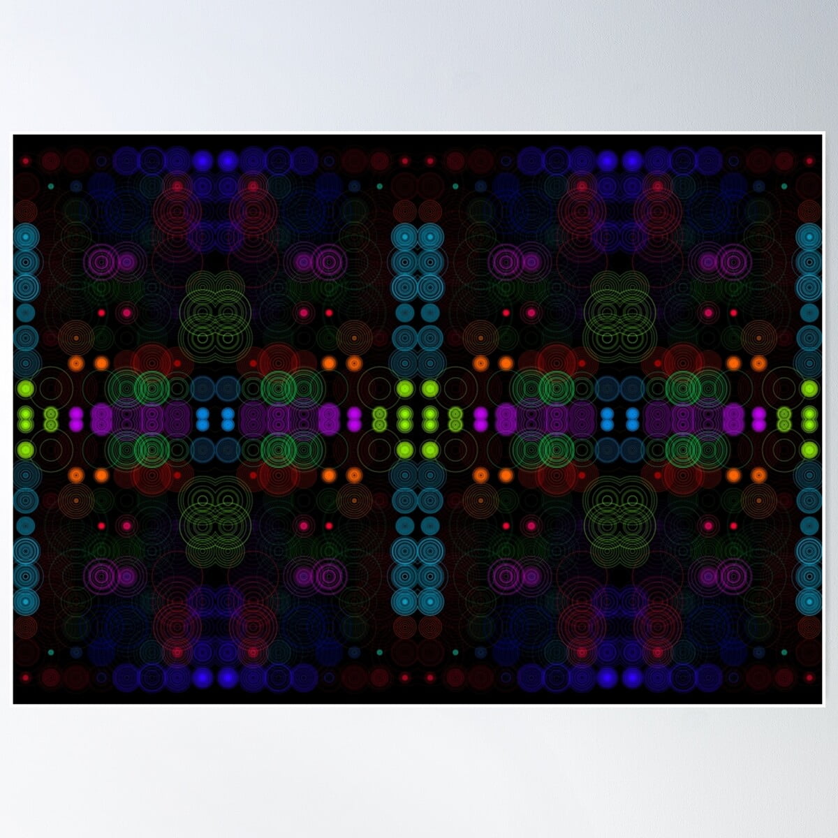 Concentric Circles Dots Mirrored Digital Art Repeating Motif Pattern ...