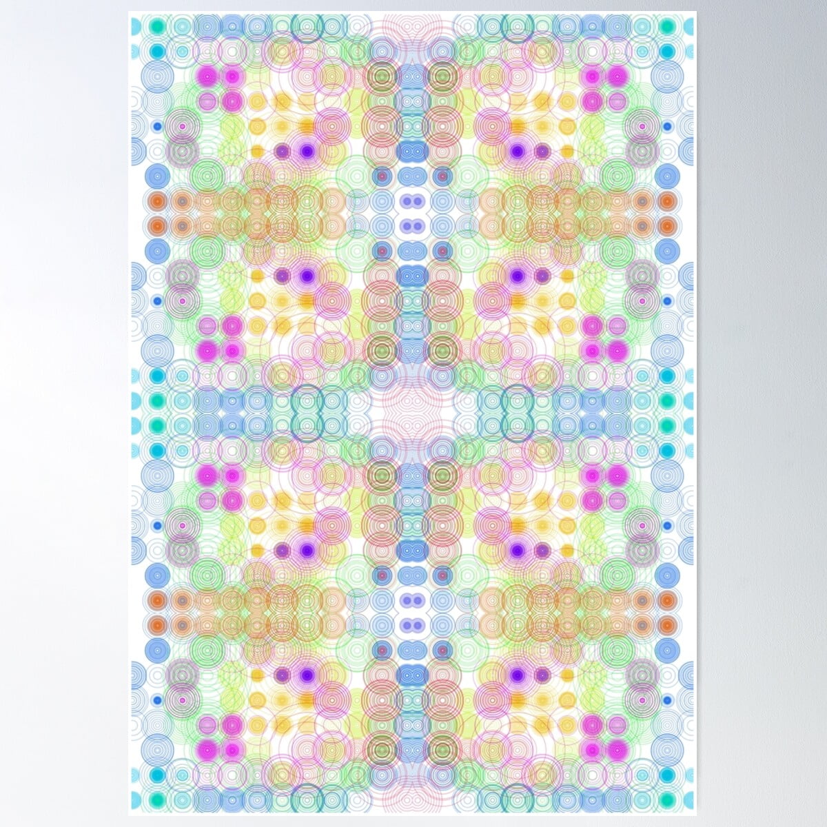 Concentric Circles Dots Mirrored Digital Art Repeating Motif Pattern ...