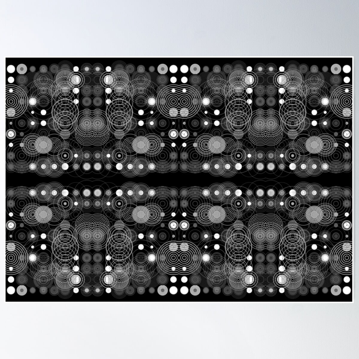 Concentric Circles Dots Mirrored Digital Art Repeating Motif Pattern ...