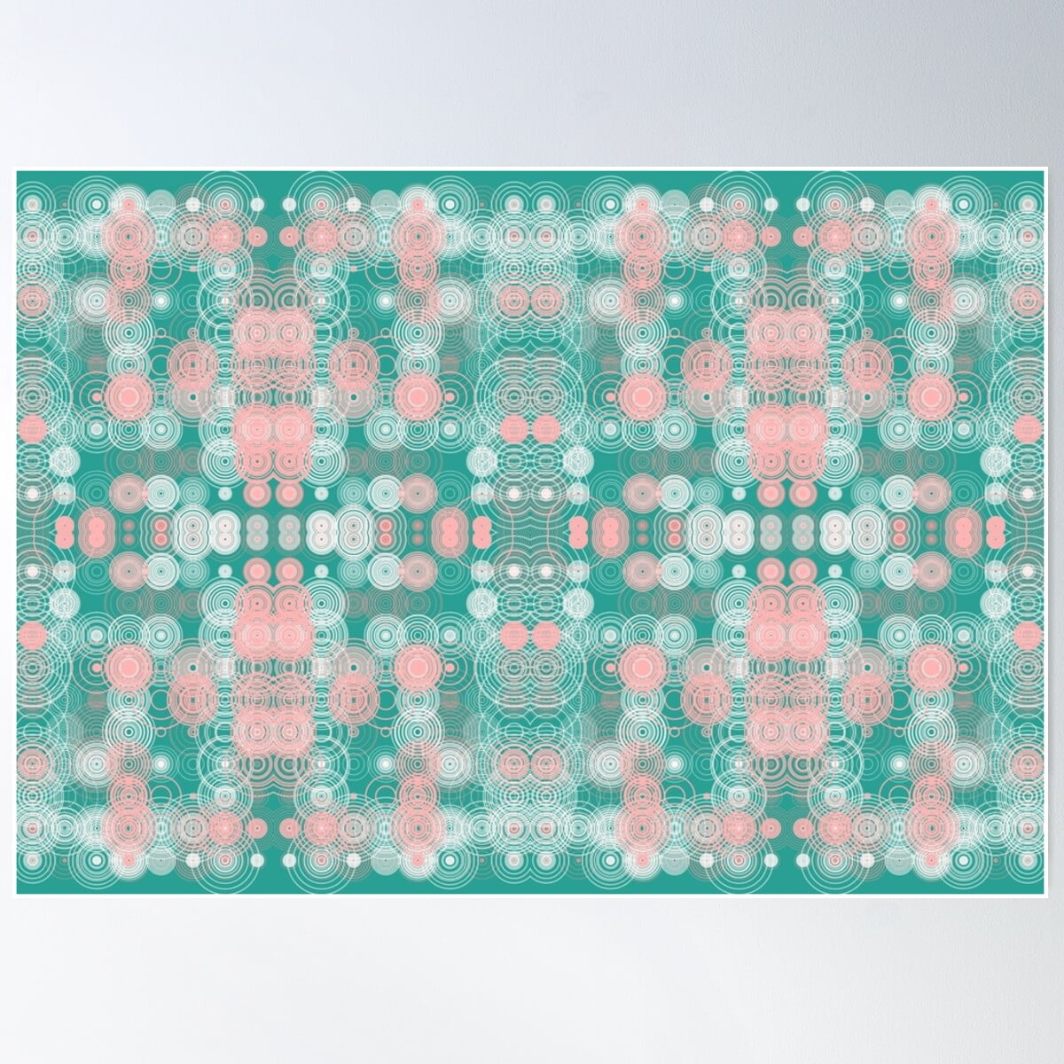 Concentric Circles Mirrored Digital Art Repeating Motif Pattern Peach ...
