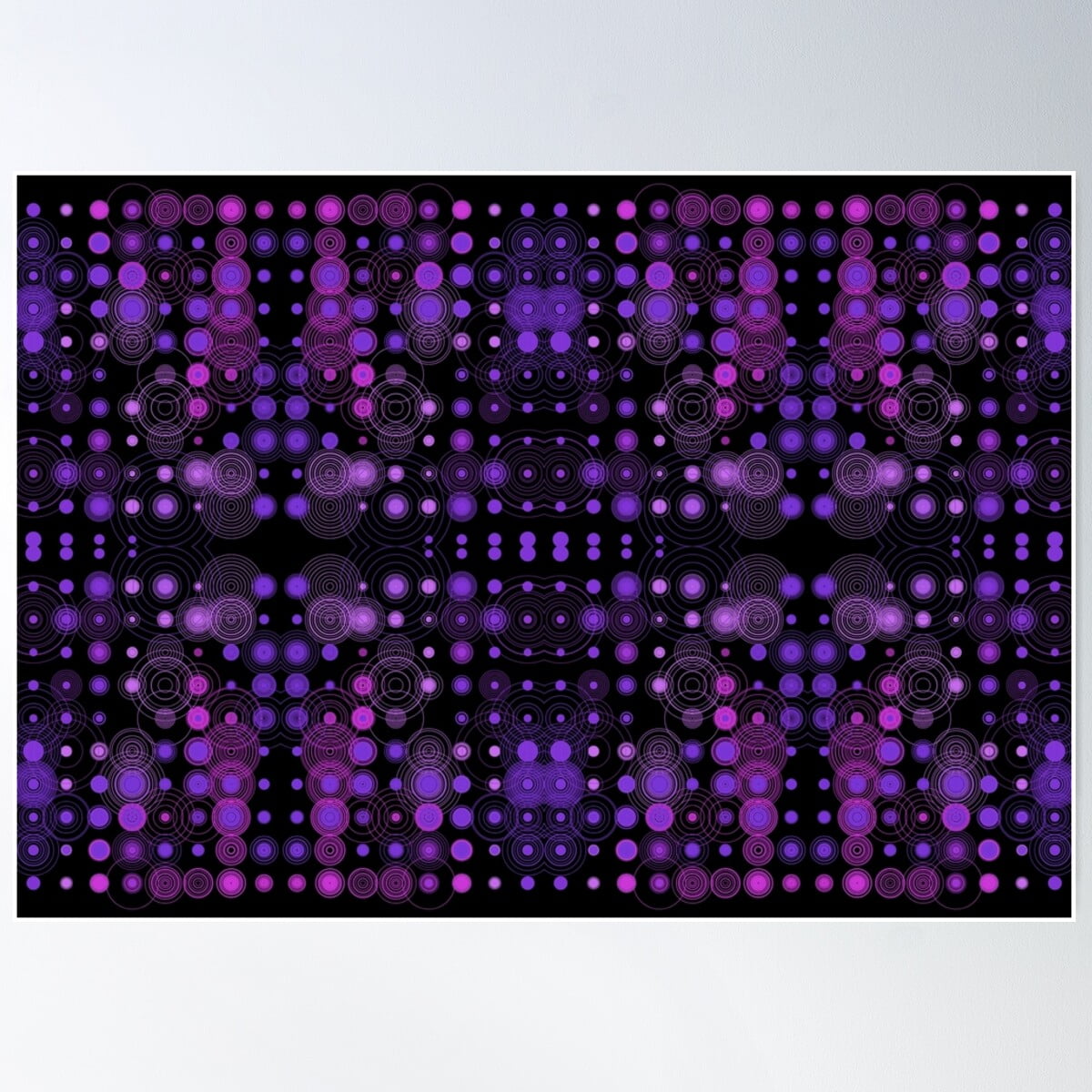 Concentric Circles Mirrored Digital Art Repeating Motif Pattern Purple ...