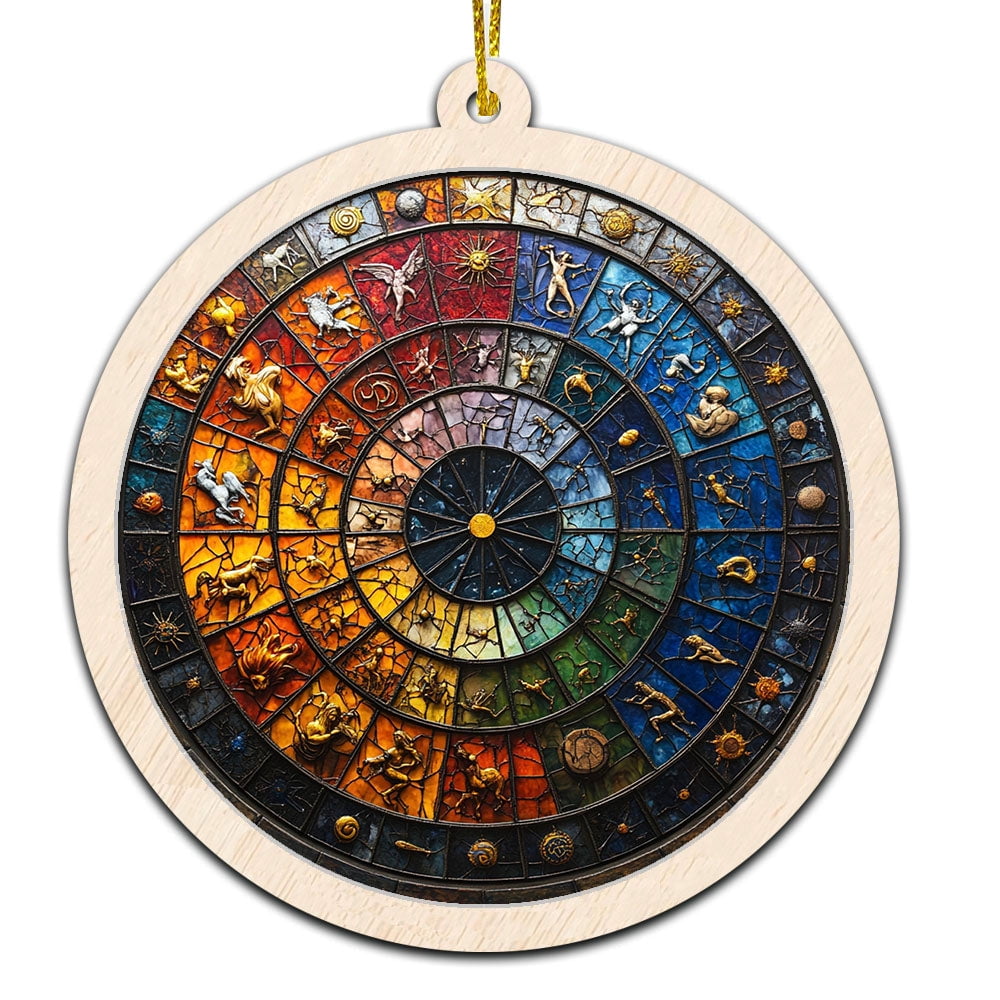 Concentric Circles Stained Glass Suncatcher Ornament – Text Christmas ...