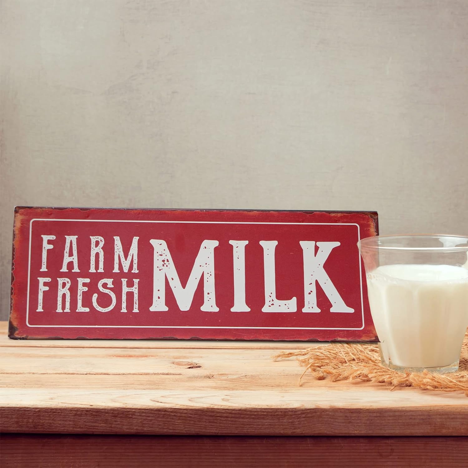 Concentrima Milk' Metal Tin Bar Sign, Decorative Wall Art Signage ...