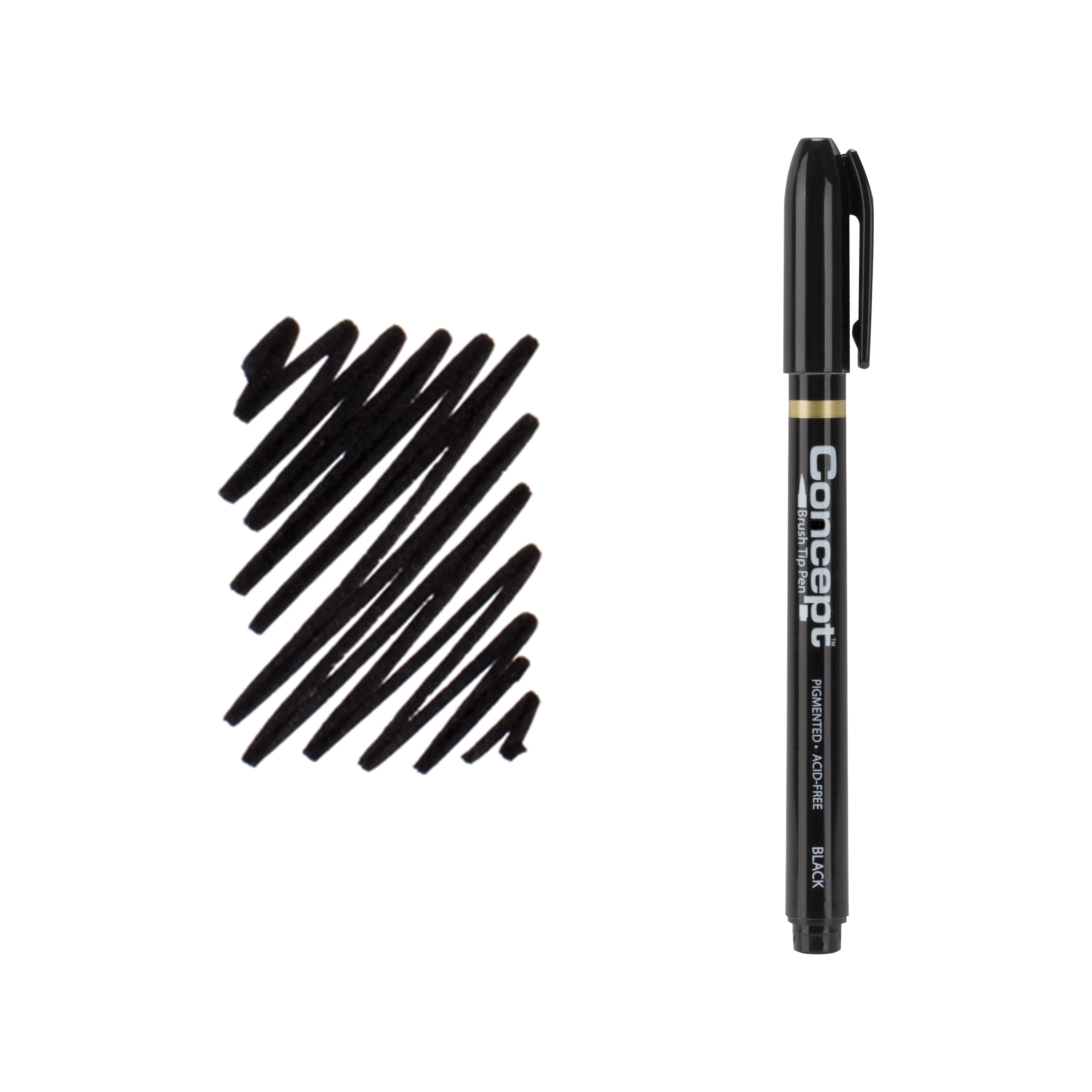 Concept Brush Pens - Permanent Art Markers with Brush Tip For Lettering ...