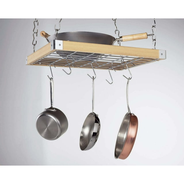 Concept Housewares Rectangular Ceiling Mounted Pot Rack - Walmart.com
