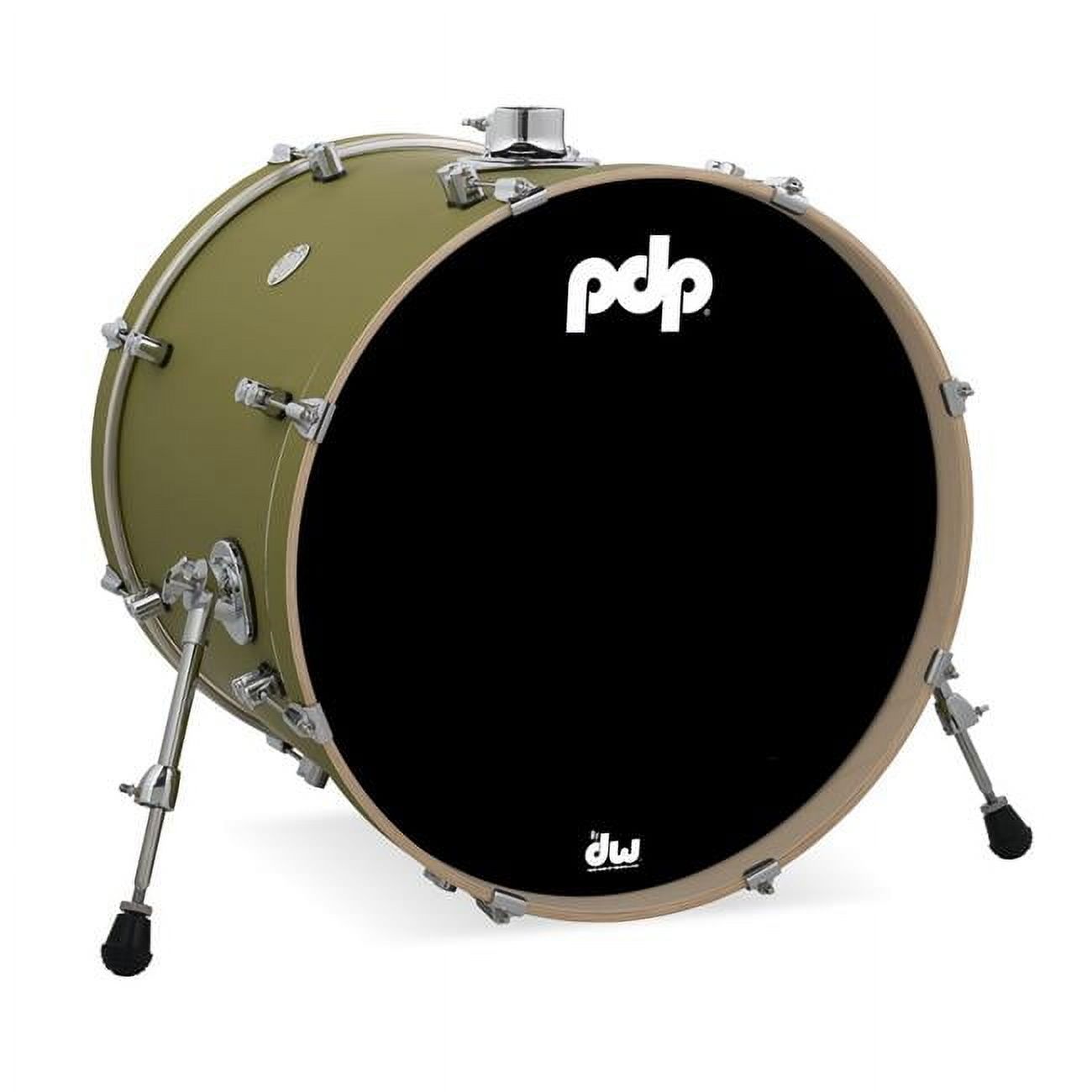 PDP 18 x 22 in. Series Maple Bass Drum, Satin Olive Finish Ply with ...