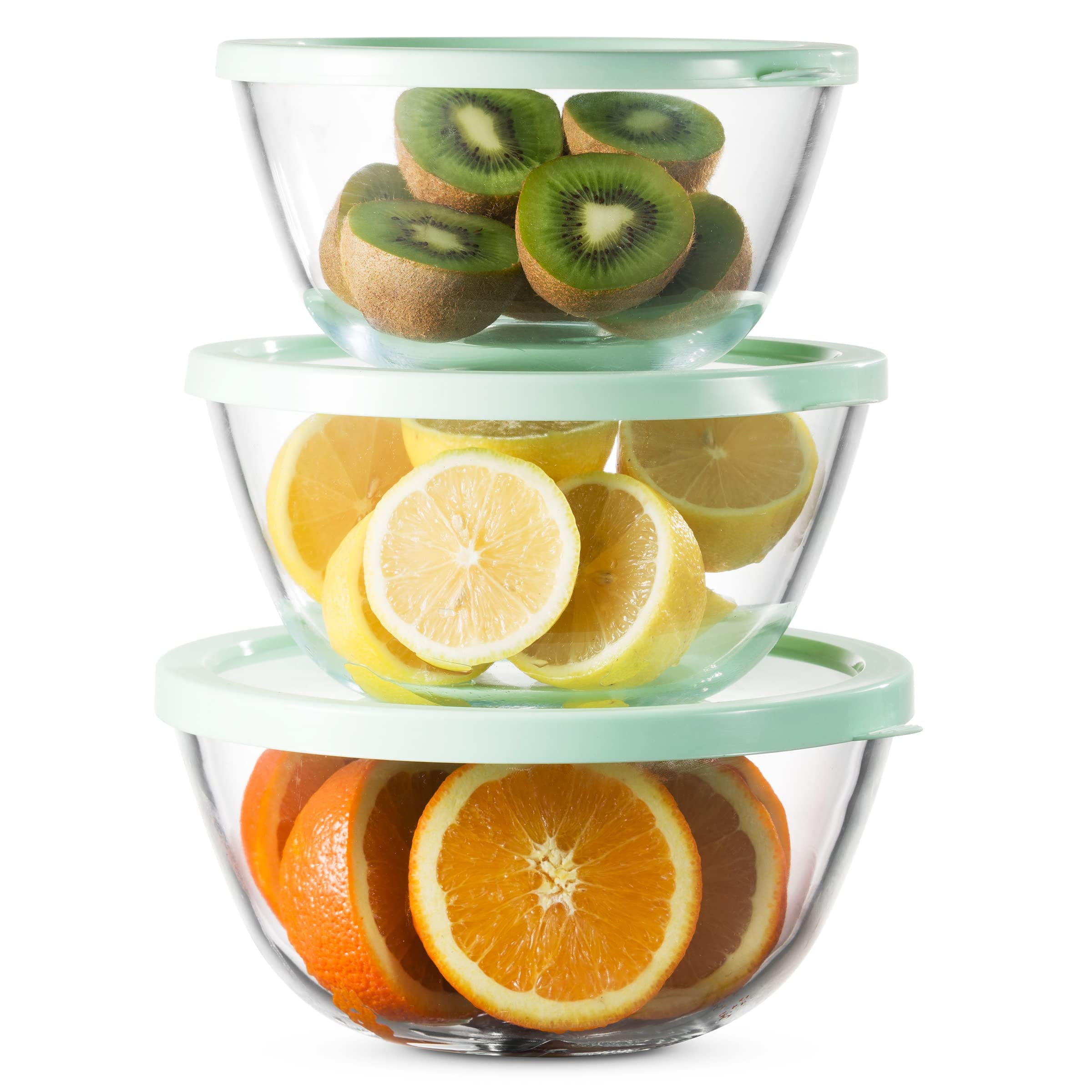 Concept Mixing Bowls with Lids, Glass Nesting Bowls, Space Saving Food ...