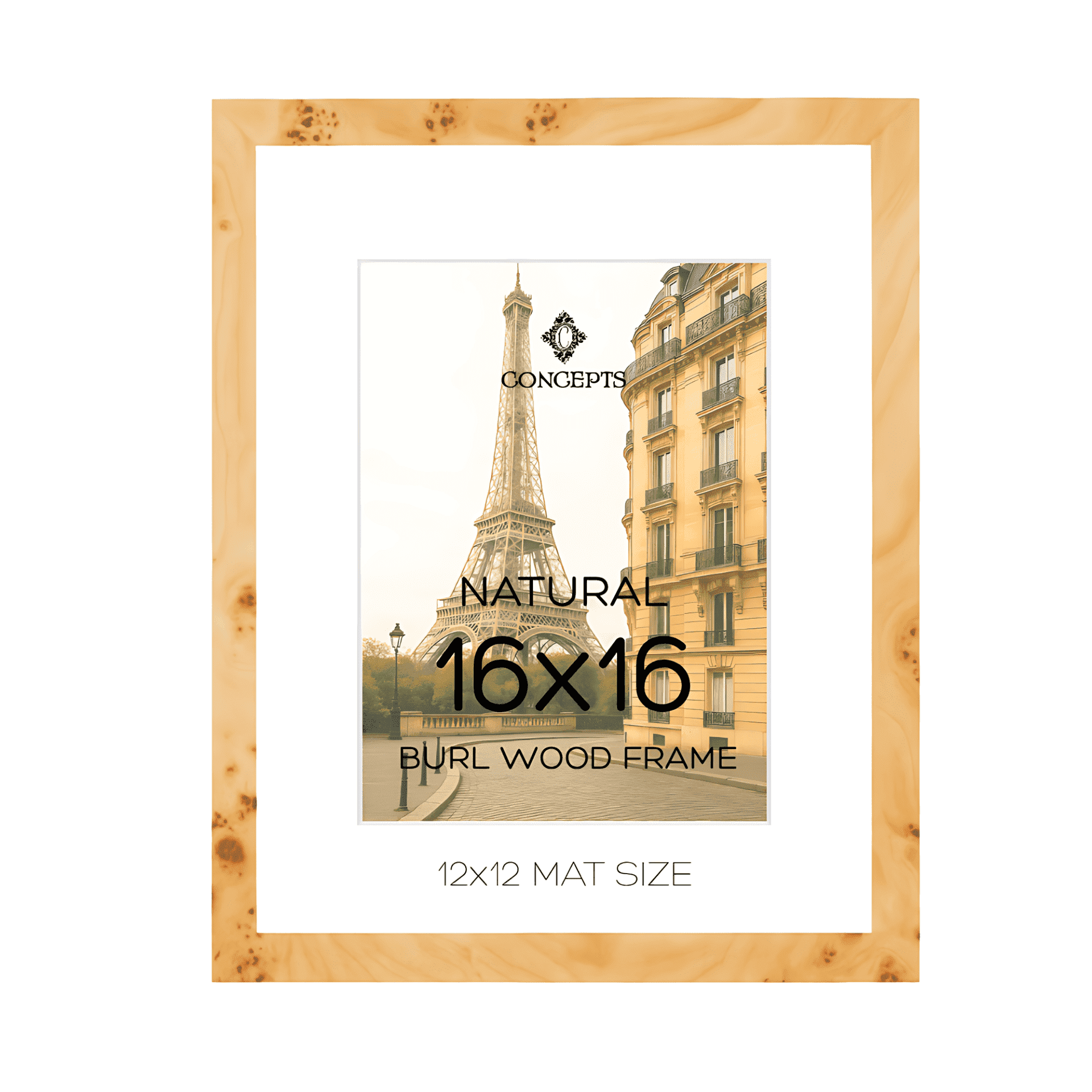 Concepts 16x16 Picture Frames, Burl Wood Photo Frame, Natural Frames ...